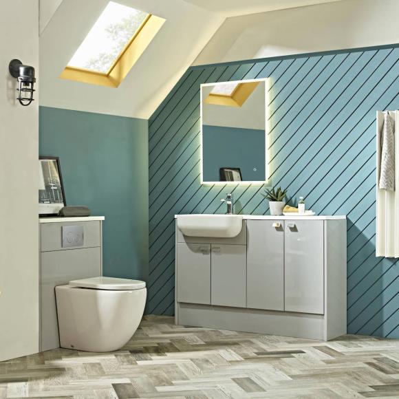 TAT2SC6CGLG - Calm Semi Countertop Vanity Unit Inc Fascia Pack Gloss ...